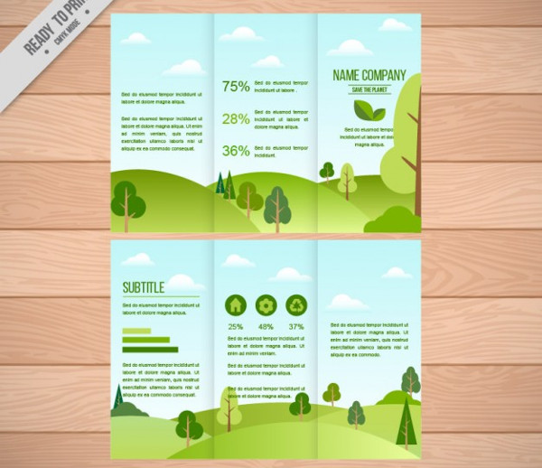 Landscape Brochure Template Free Download Printable Templates