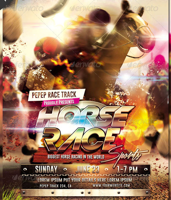 Horse Racing Flyer Templates | Free & Premium PSD, Word, InDesign, Ai ...