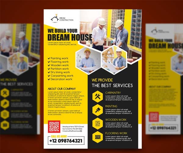 Free Construction Flyer Templates - Free PSD, Ai, Word, InDesign Formats