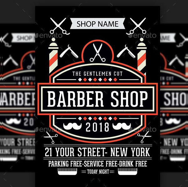 Design Templates MS Word Photoshop Template Barber Shop Flyer 