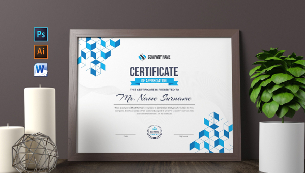 25+ Certificate Design Templates - Printable Word Excel PDF PSD Format