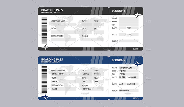 Airline Ticket Template For Gift