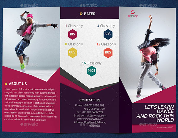 Dance Studio Brochure Templates Free Premium Downloads
