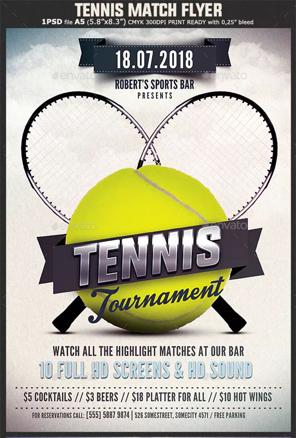 Tennis Flyer Templates Free Premium Downloads