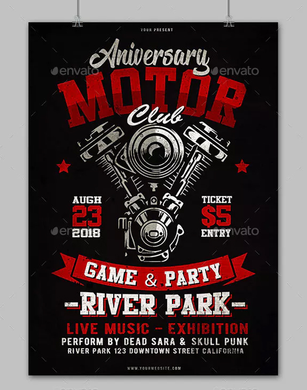 Background Plakat Anniversary Club Motor Ruang Ilmu