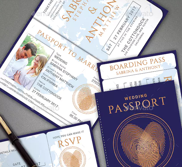 Passport Invitation Template Psd PDF Template