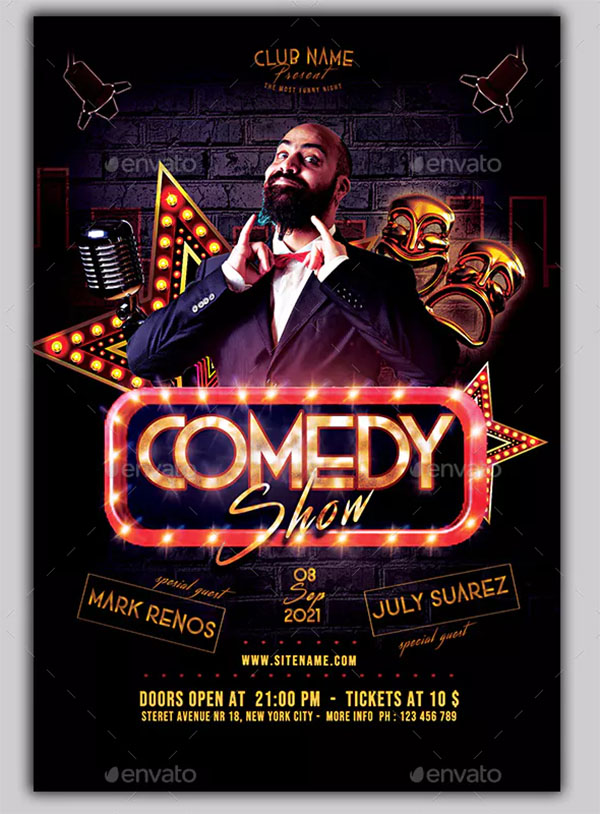 49 Comedy Show Flyer Templates Free PSD Vector PDF Downloads