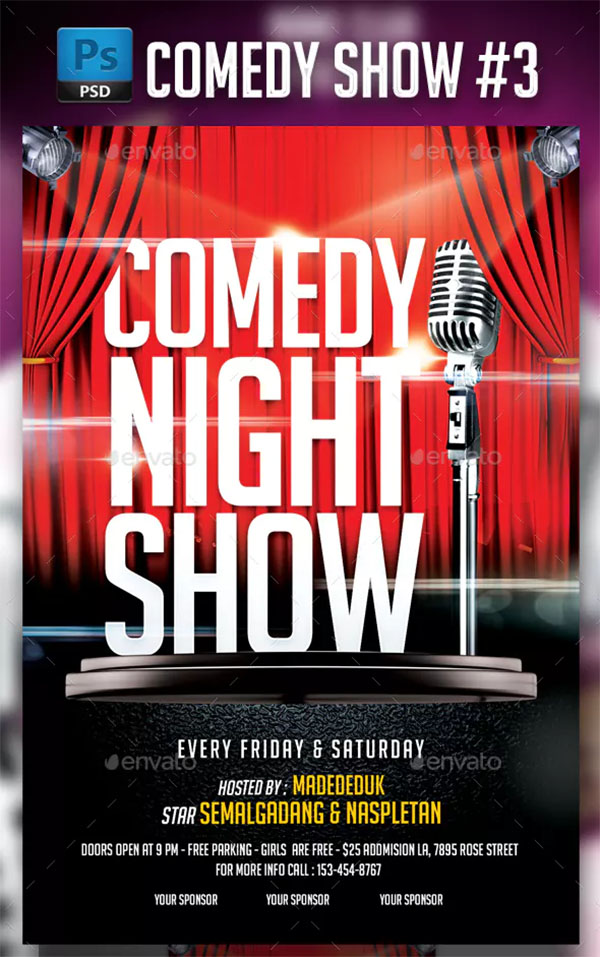 49 Comedy Show Flyer Templates Free PSD Vector PDF Downloads