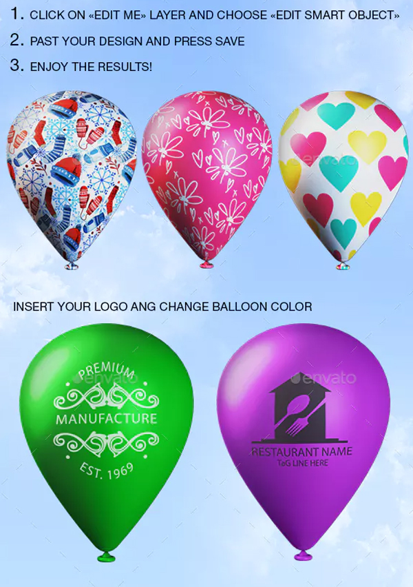 43 Balloon Mockups | Free & Premium PSD Mockups
