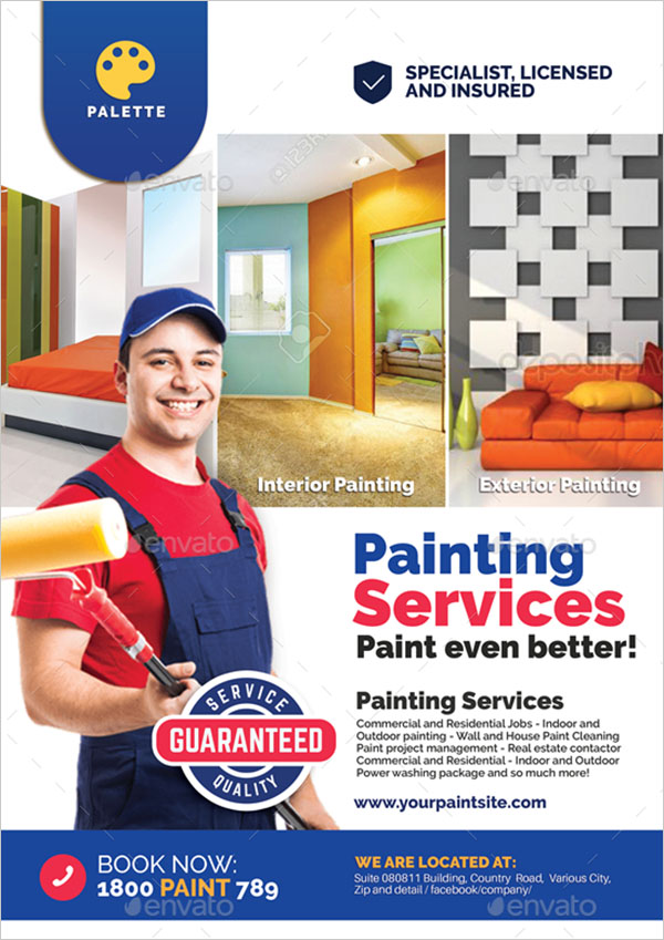 Paint Flyer Templates Free PSD Ai InDesign Word Downloads