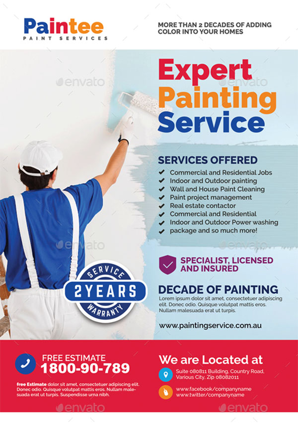 50 Paint Flyer Templates Free PSD Ai InDesign Word Downloads