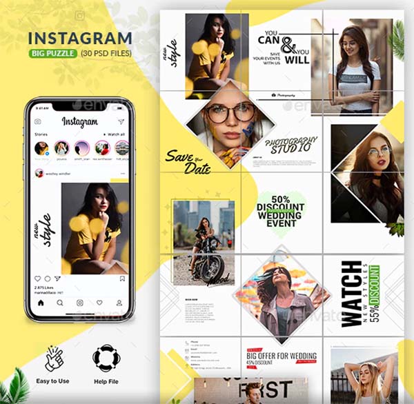 48 Instagram Puzzle Templates Free Downloads